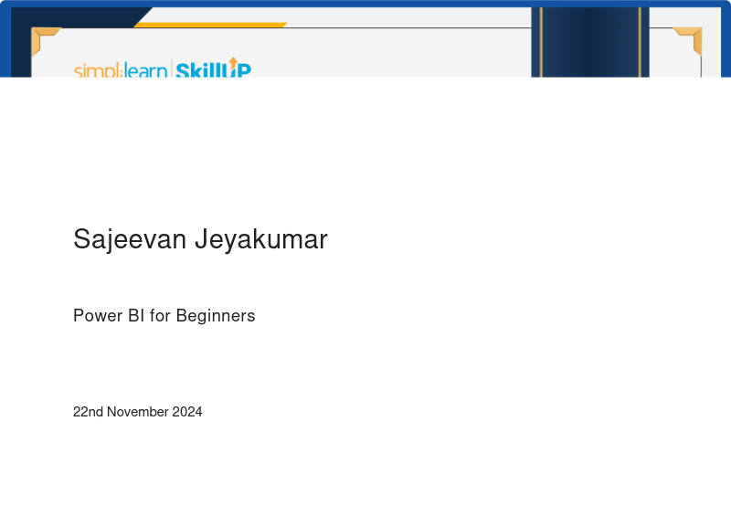 sajeevan jeyakumar has successfully completed the online course Power ...