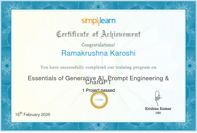 Ramakrushna Karoshi - Senior Software Engineer at Bosch Global Software Technologies | LinkedIn