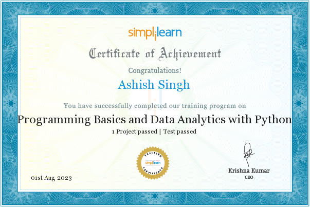 Ashish Singh - Banker || Certified Data Analyst || Python || Machine Learning || SQL ...